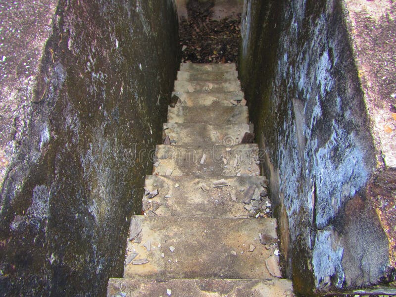 Stone Staircase Crumbling in Ruins Stock Photo - Image of walls ...