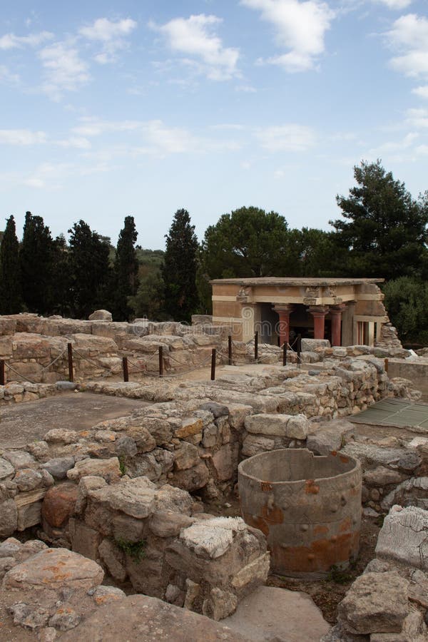 Ancient Ruins and Storage Vessel in the Archeological Site Knossos ...