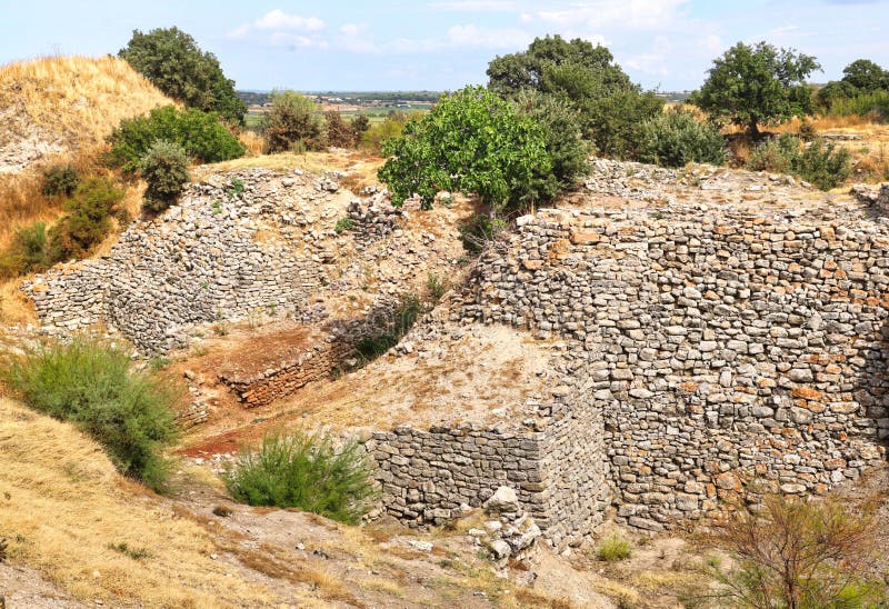 The ruins of Troy stock image. Image of homer, anatolya - 354909393