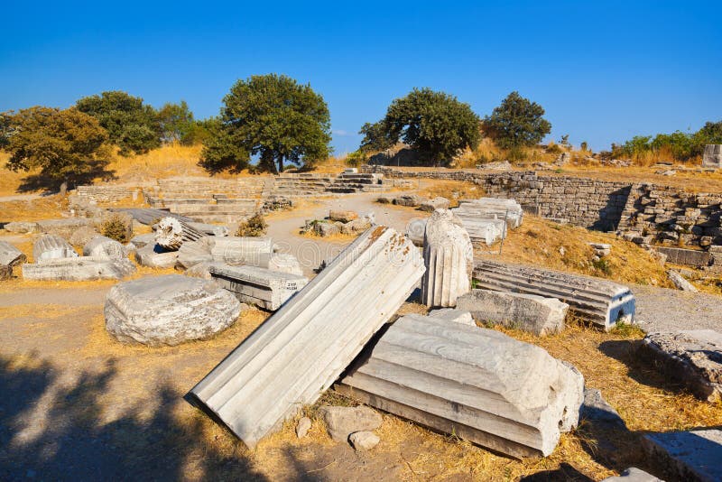 Ancient Ruins in Troy Turkey Stock Image - Image of historical ...