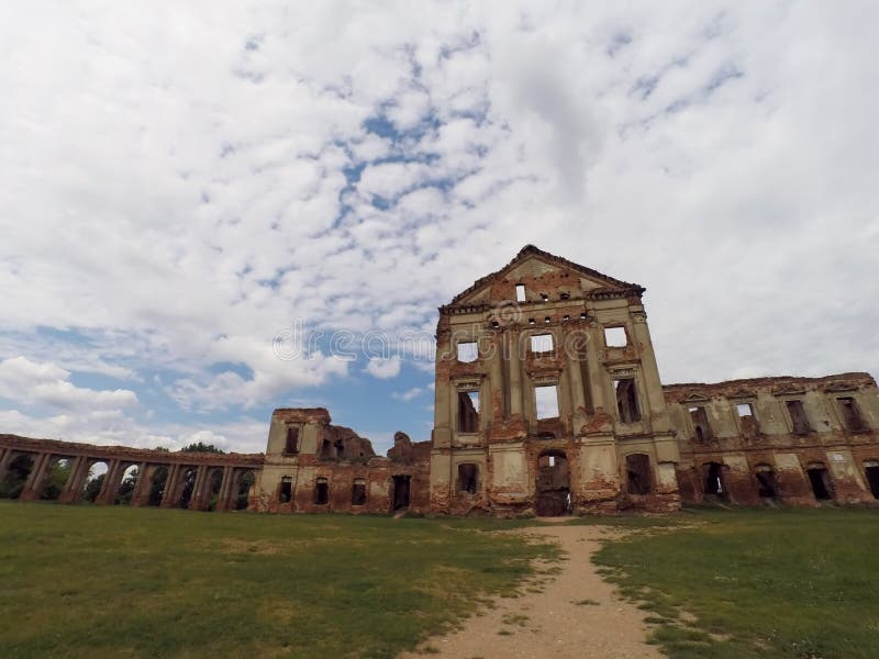 Old Ruins Under Bright Sun on Orange Dry Land Stock Image - Image of ...
