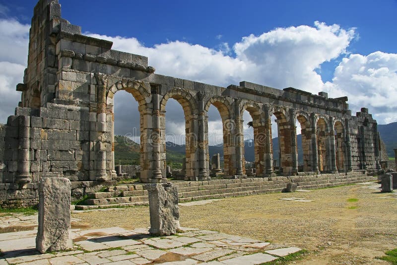 Morocco, Volubilis stock image. Image of column, artifact - 29824919