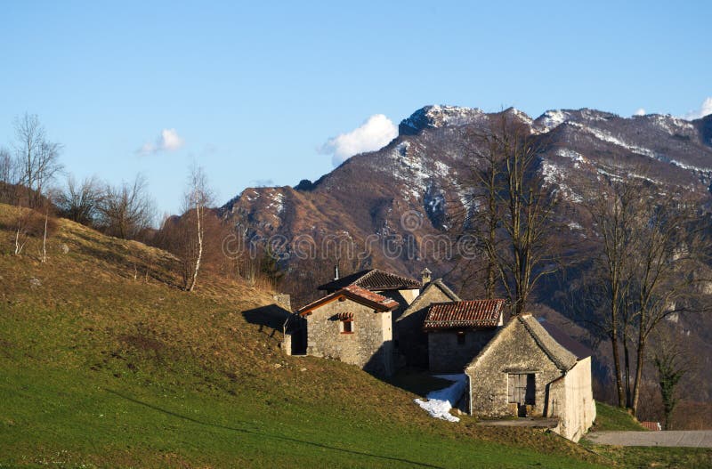 Ancient Rural Village in the Alps. Stock Image - Image of houses, chill ...