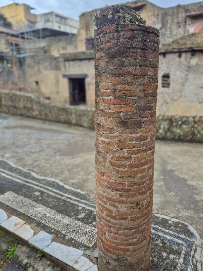 Ancient Rustic Architecture of Solid Bricks in Streets of Herculaneum ...