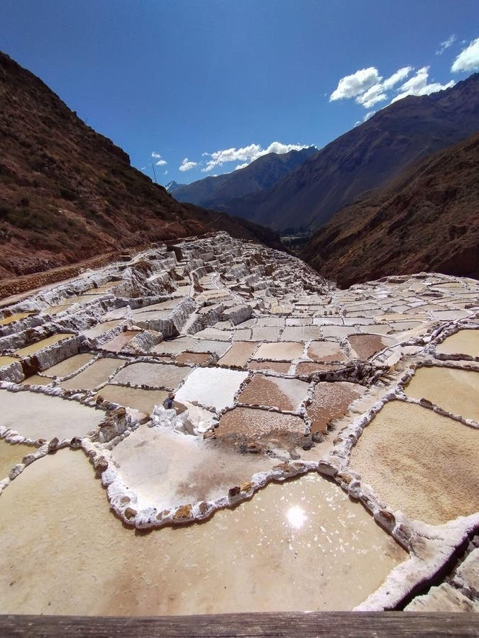 Ancient Salt Terraces Gleam in Peru Stock Image - Image of cultural ...