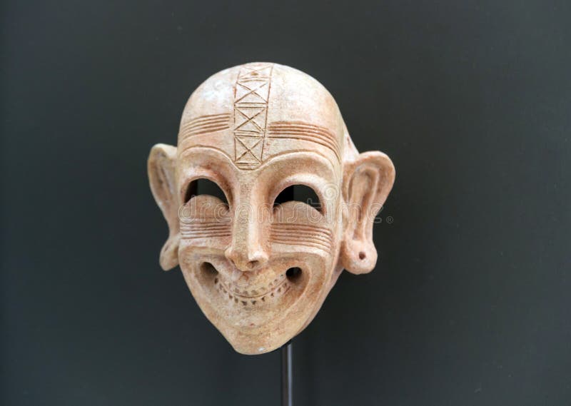 Ancient Sardonic Mask on Display at the Bardo Museum Stock Image ...