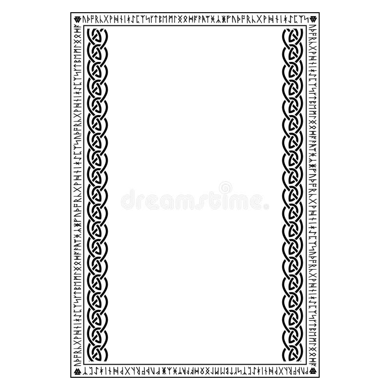 Ancient Scandinavian Design. Frame Drawn in Celtic-Scandinavian Style ...