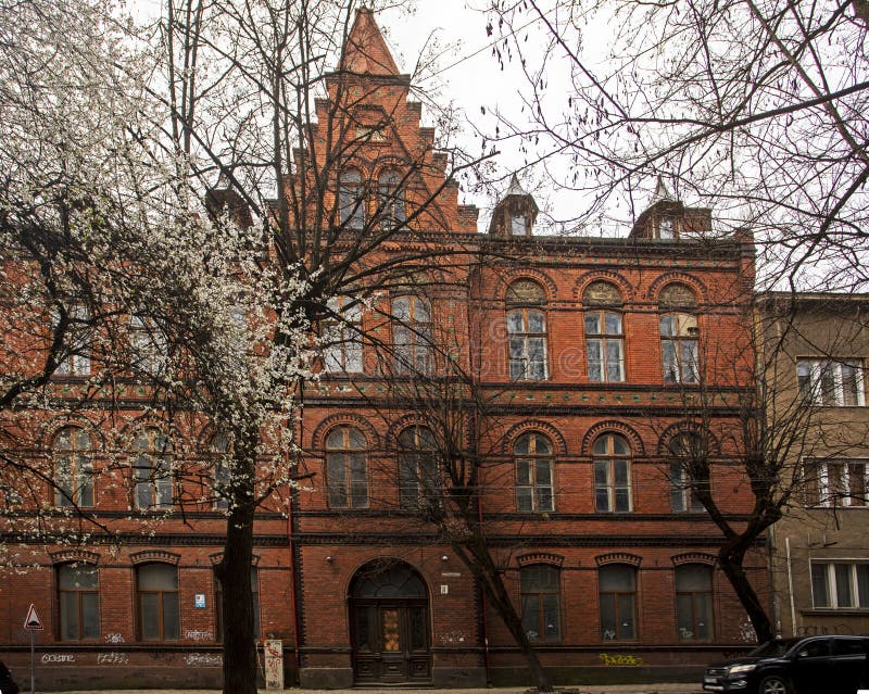 Ancient School Building from the Century before Stock Image - Image of ...