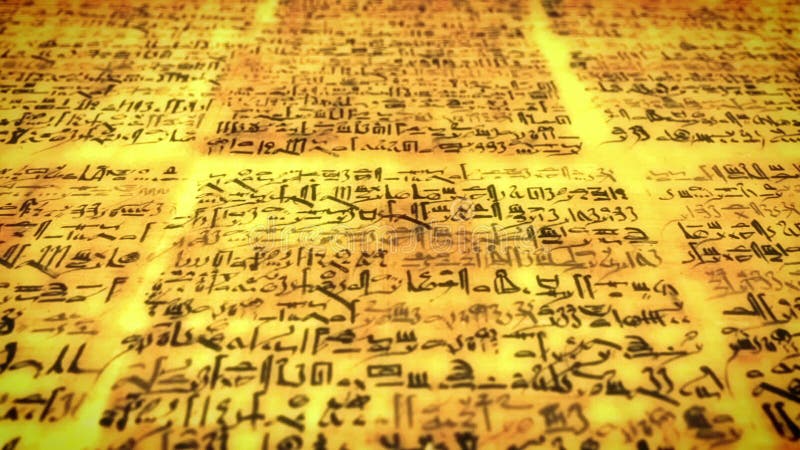 Ancient Script, Old Scroll with Unknown Letters, Pan Fly Over Stock ...