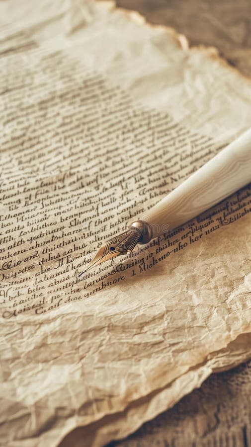 Ancient Script on Parchment, Traditional Writing Instrument, Historical ...