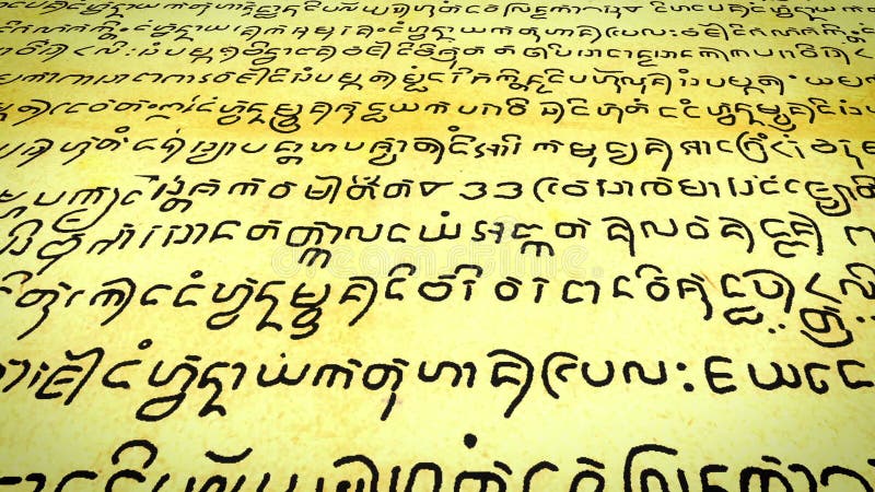 Ancient Script, Old Scroll with Unknown Letters, Pan Fly Over Stock ...