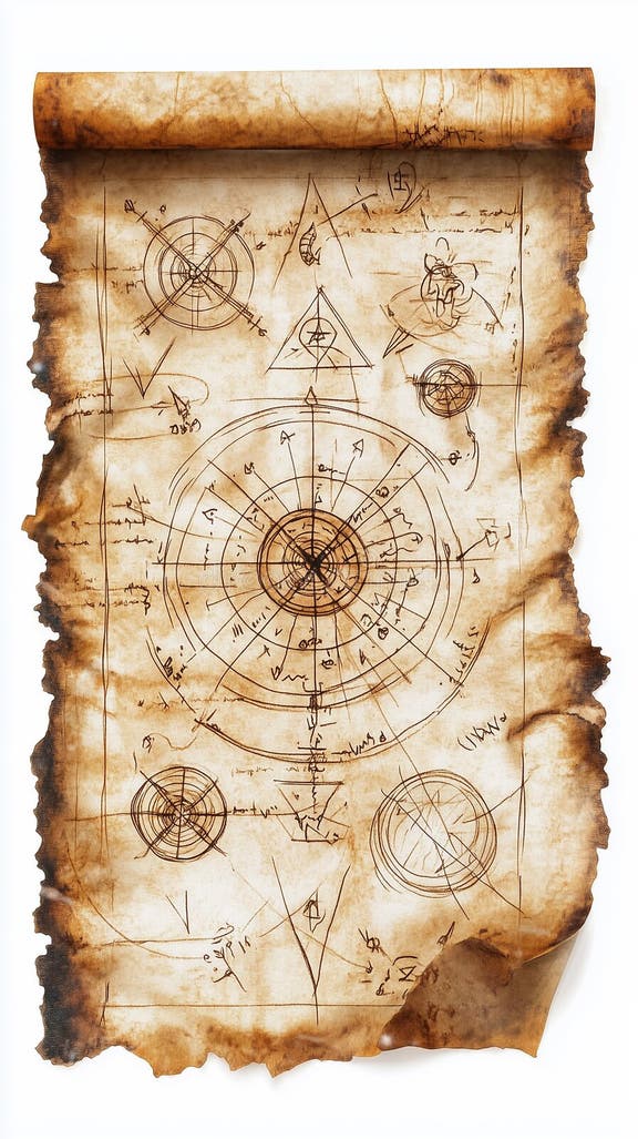 An Ancient Scroll with Detailed Diagrams of Geometry and Celestial ...