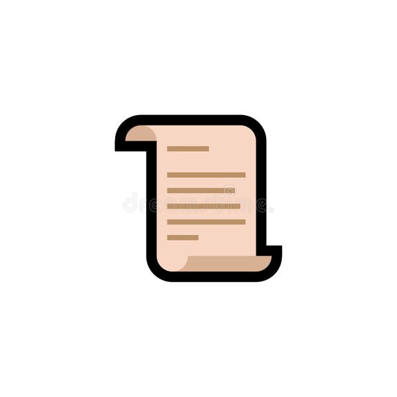Ancient Scroll Document Icon Illustration Stock Illustration ...