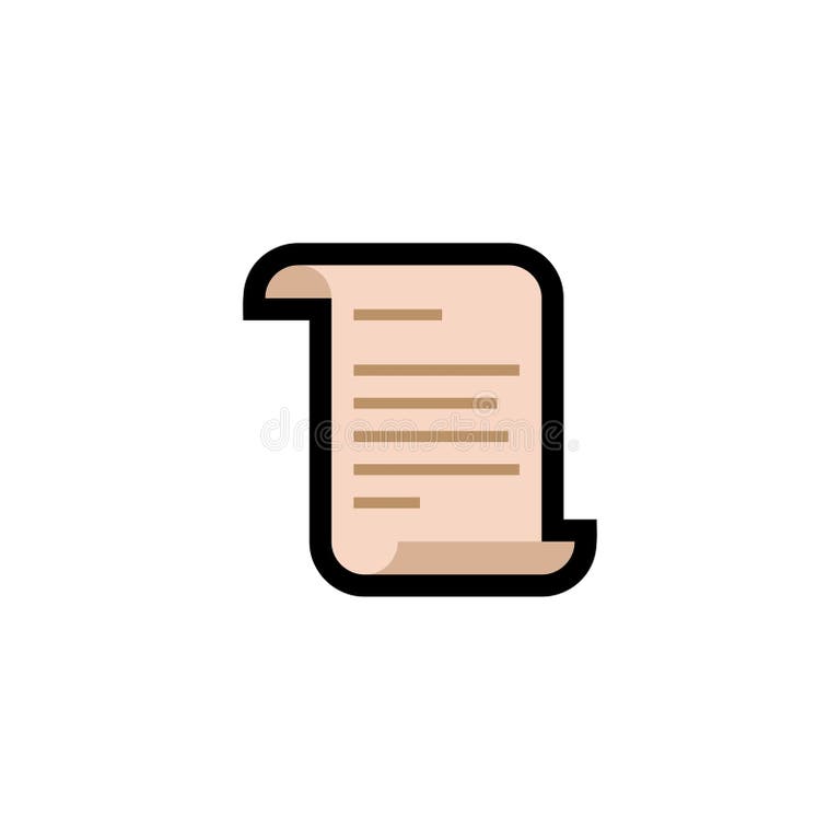 Ancient Scroll Document Icon Illustration Stock Illustration ...