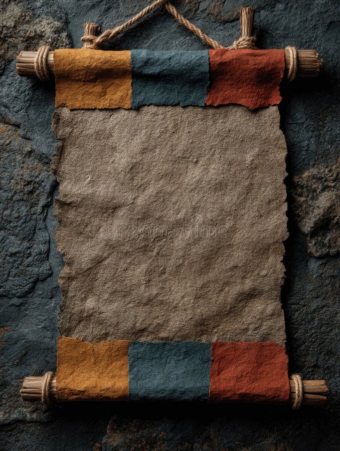 Ancient Scroll: Earthy Tones on Rustic Stone Stock Illustration ...
