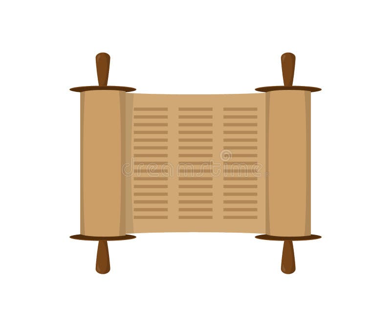 Ancient Scroll in Flat Style Stock Vector - Illustration of design ...