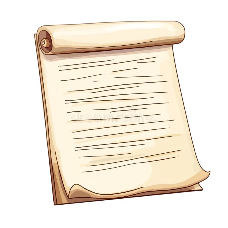 An Ancient Scroll with Handwritten Text Unfurled Ready for Reading ...