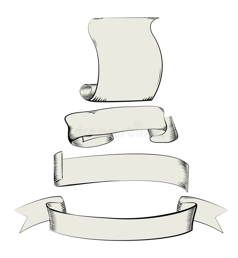 Ancient Scroll Illustrations As Banners Stock Vector - Illustration of ...