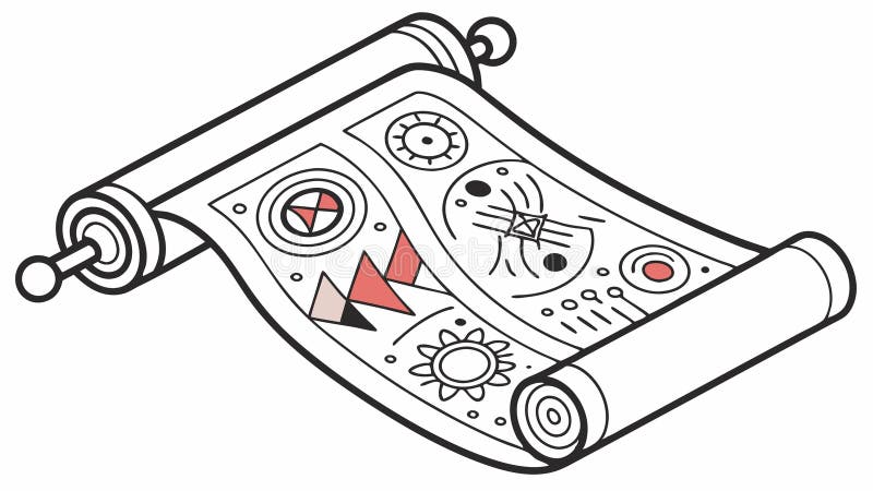 Ancient Scroll with Mysterious Symbols Illustration Vector, Vector ...