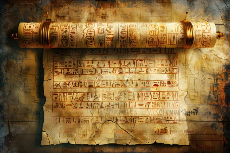 An Ancient Scroll with Mysterious Writings Sits on a Stone Wall ...