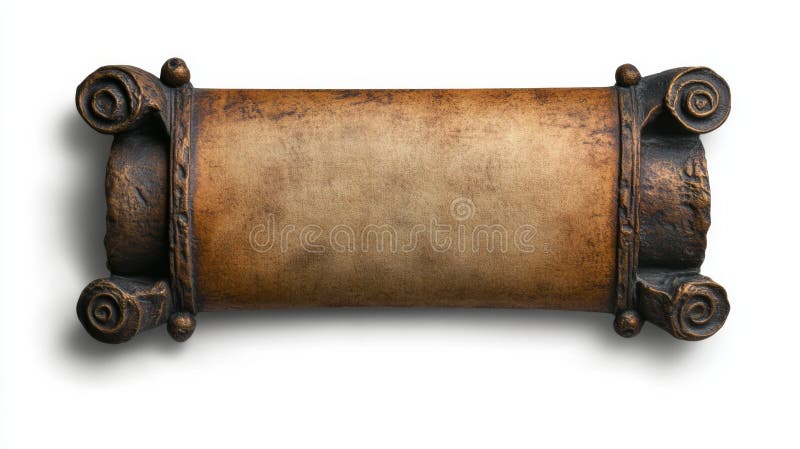 Ancient Scroll with Ornate Ends. this Scroll Evokes a Sense of Mystery ...