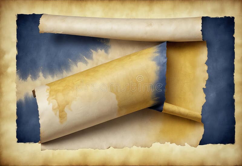 Ancient Scroll Parchment Over Old Paper Background Stock Illustration ...