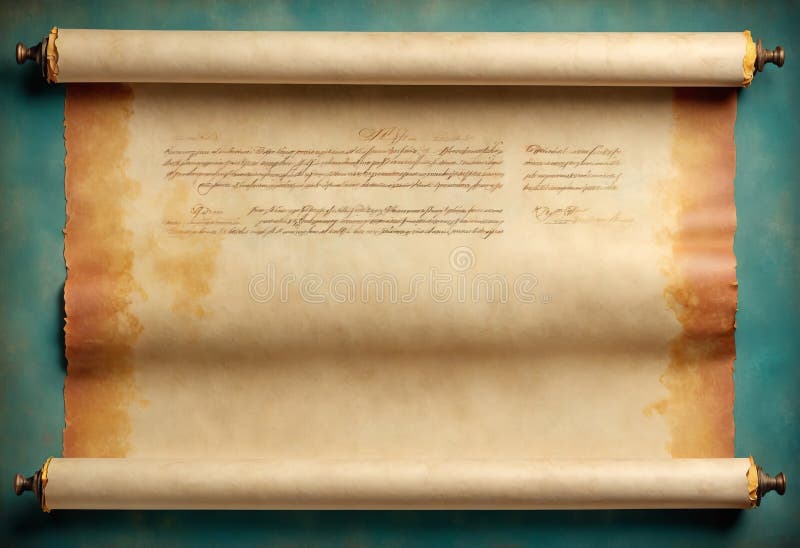 Ancient Scroll Parchment Over Old Paper Background Stock Illustration ...