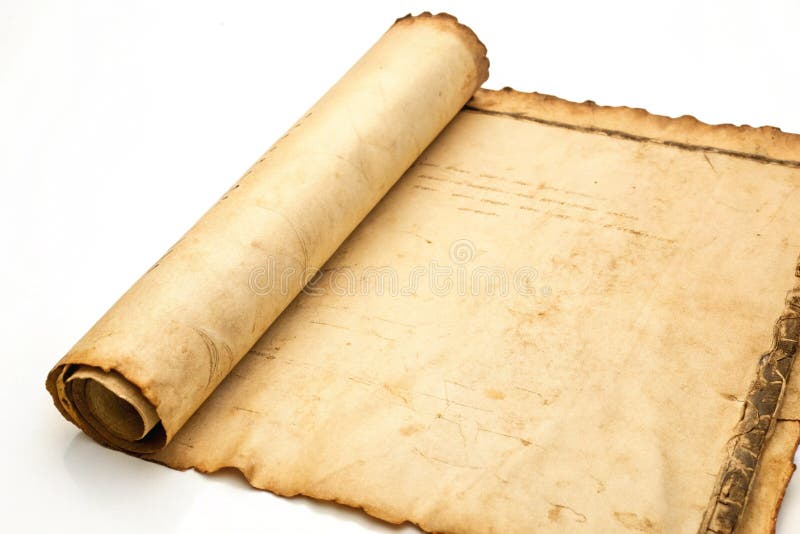 Ancient Scroll Parchment Over Old Paper Background Stock Illustration ...