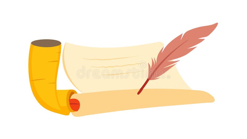 Ancient Scroll with Quill Feather, Vector Design Generative AI Stock ...