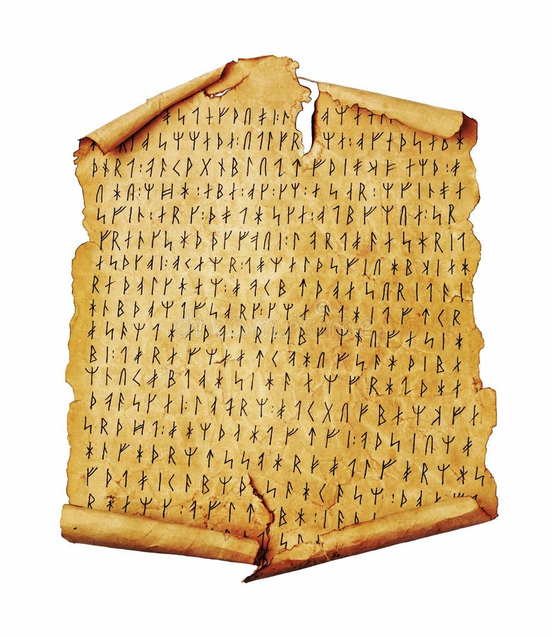 Ancient Scroll with the Scandinavian Runes Stock Photo - Image of ...