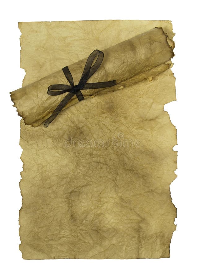 Ancient Scroll on a Sheet of Pape Stock Photo - Image of isolated ...