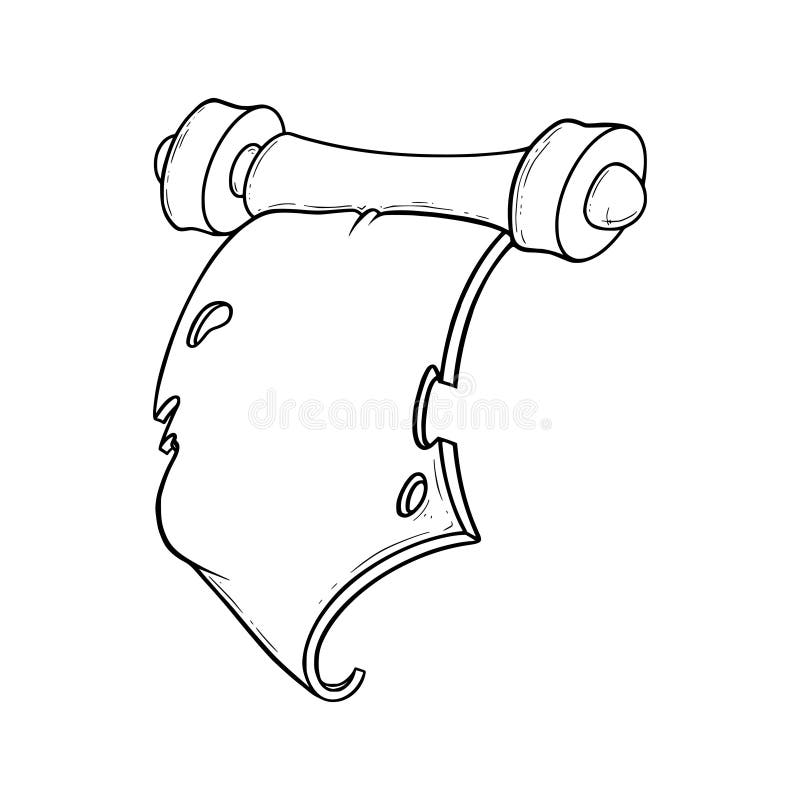 Scroll. Sketch. Rolled Up Sheet of Blank Paper. Place for Text Stock ...