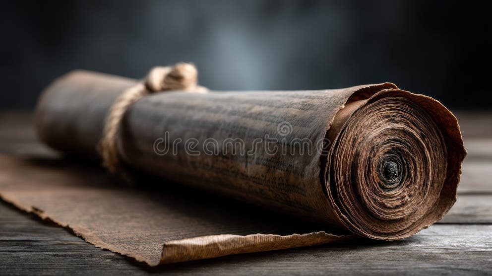 Ancient Scroll Unfurled with Fancy Calligraphy Stock Illustration ...
