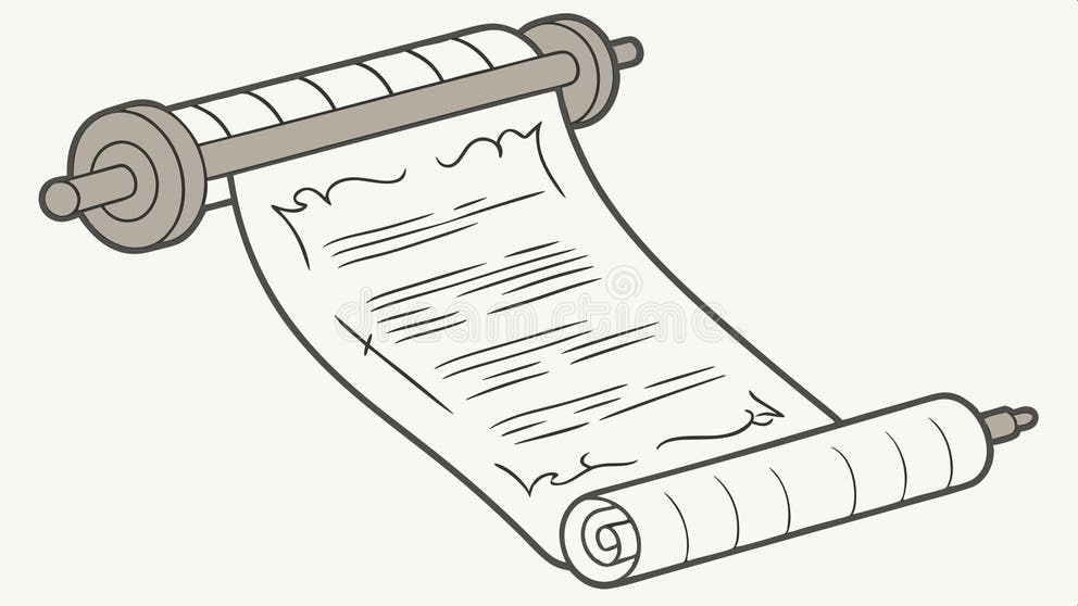 Ancient Scroll Unrolled, Historical Document and Vintage Paper Design ...