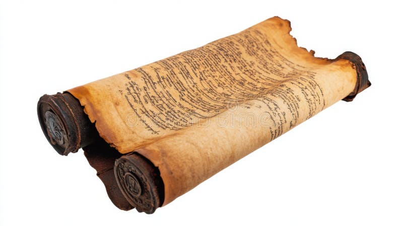 An Ancient Scroll Unrolled Revealing Mysterious Writings and ...