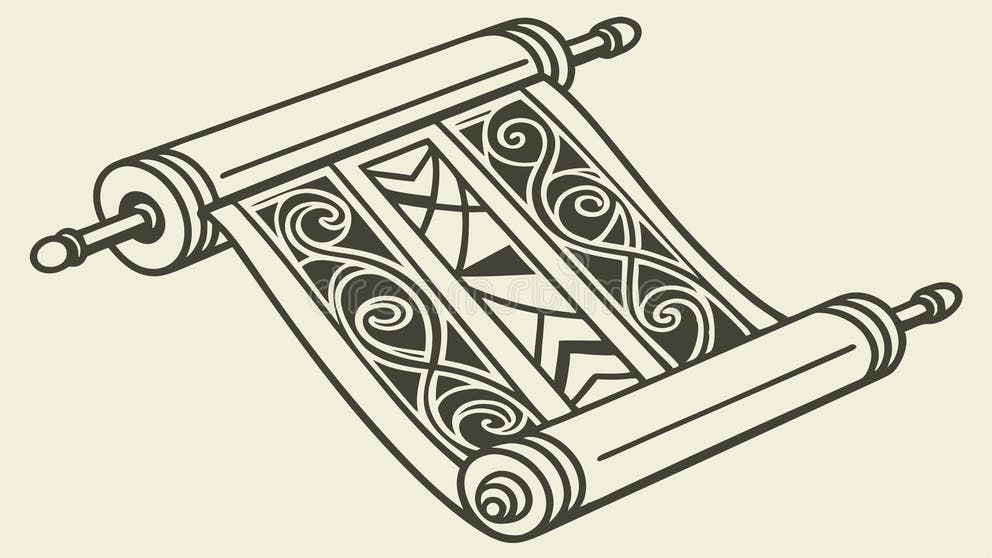 Ancient Scroll Vector Illustration, History Knowledge, Vector Design ...