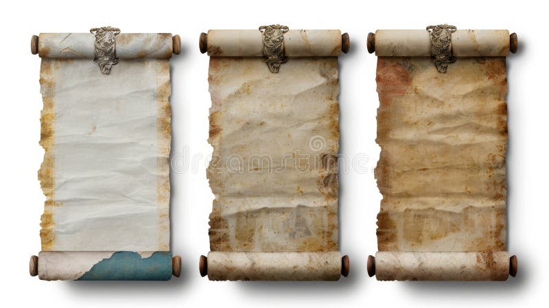 Ancient Scrolls Collection - Generative AI Stock Photo - Image of ...