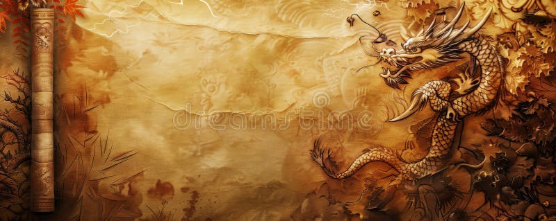 Ancient Scrolls and Dragon: a Background Featuring an Ancient Scroll ...