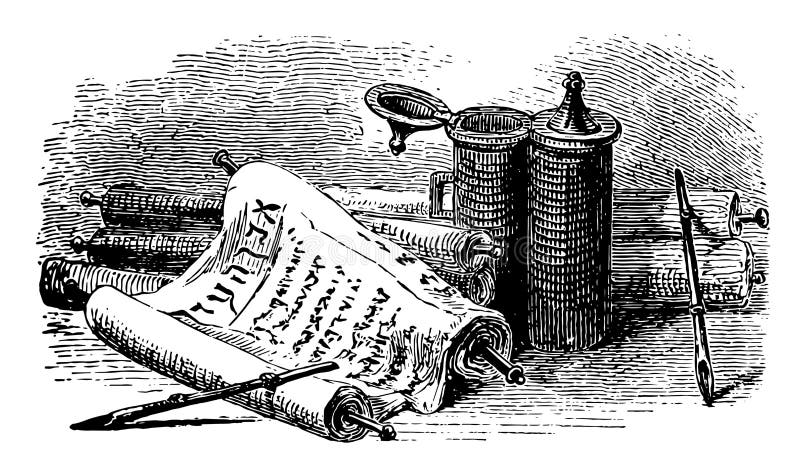 Ancient Scrolls, Writing Pens, Vintage Engraving Stock Vector ...