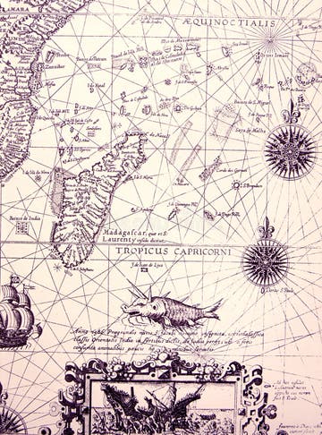 Ancient sea chart, details stock photo. Image of cartography - 7030082