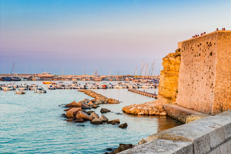 Ancient Seaside Town on the Coast of Apulia Stock Photo - Image of ...
