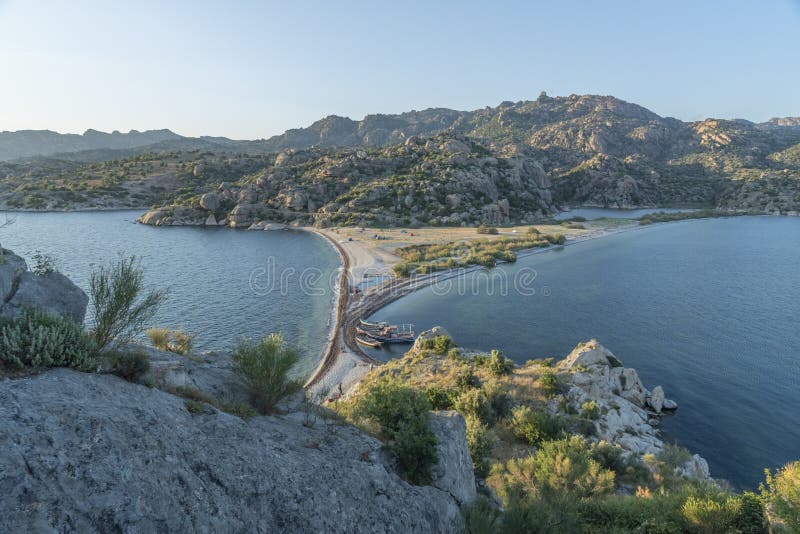Ancient Settlements and Places of Worship Around Lake Bafa Stock Image ...