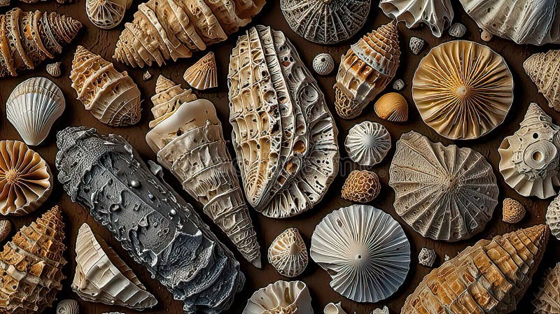 Ancient Shell Microstructures on Natural Surface Stock Illustration ...