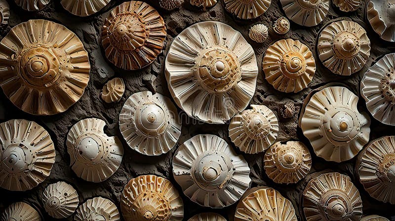 Ancient Shell Microstructures and Remains Stock Illustration ...