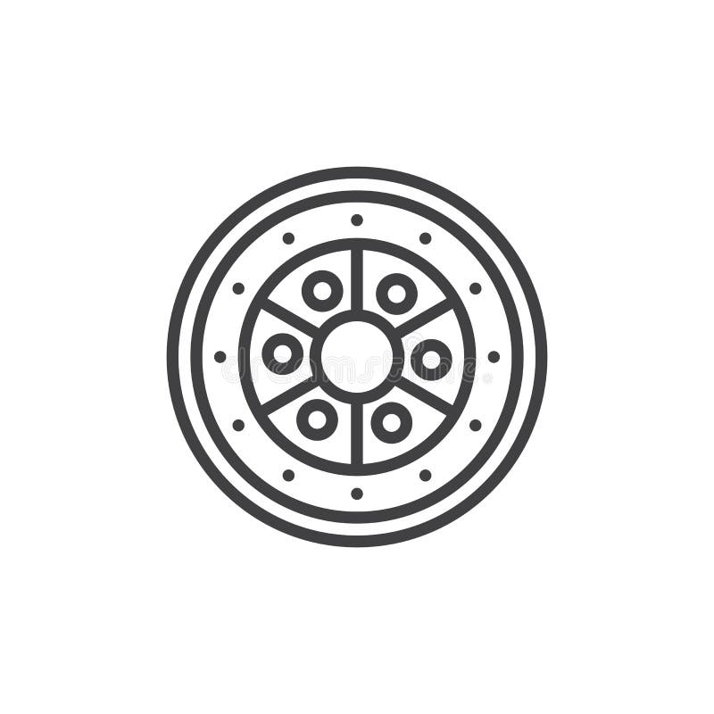 Ancient Shield Outline Icon Stock Vector - Illustration of stroke ...