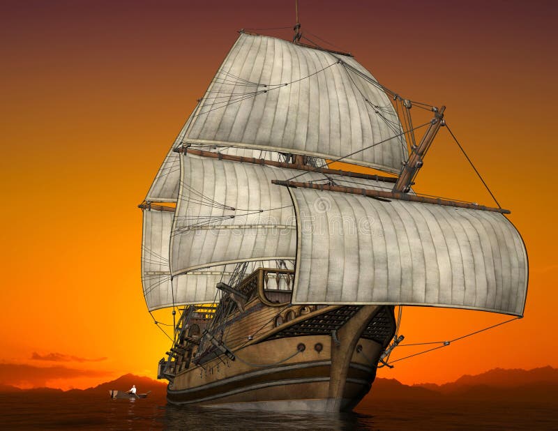 The ancient ship stock illustration. Illustration of travel - 12041913