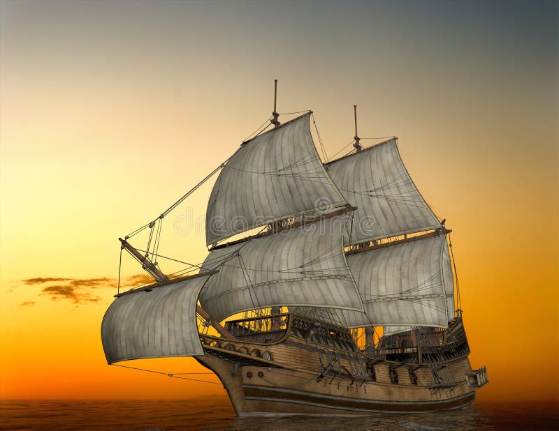 The ancient ship stock illustration. Illustration of historic - 12073348