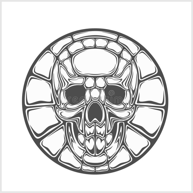 Ancient sign - skull stock vector. Illustration of carnival - 68616083