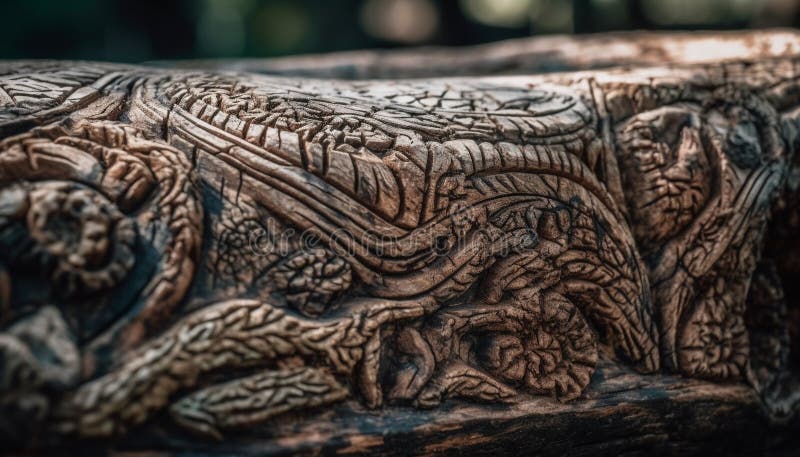 Ancient Silk Rug Adds Elegance To Rustic Table Generated by AI Stock ...