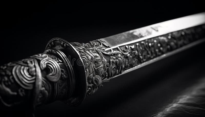 Ancient Silver Sword, Sharp Blade, at the Edge of Battle Generated by ...